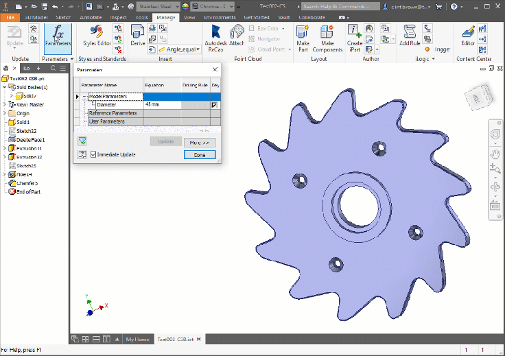 Conditional Feature Suppression in Autodesk Inventor – Clint Brown