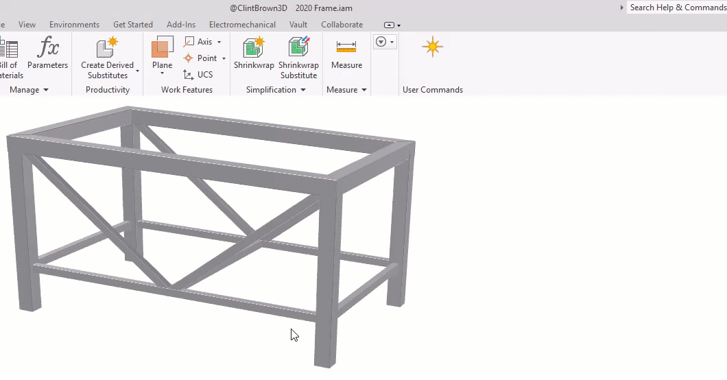 Inventor 2020.1: Frame Generator Copy Properties Update – Clint Brown