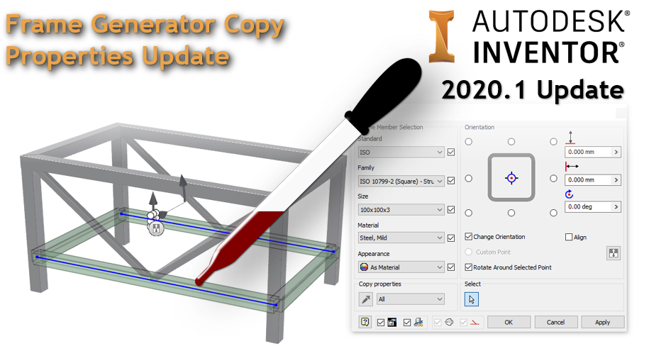 Inventor 2020.1: Frame Generator Copy Properties Update – Clint Brown