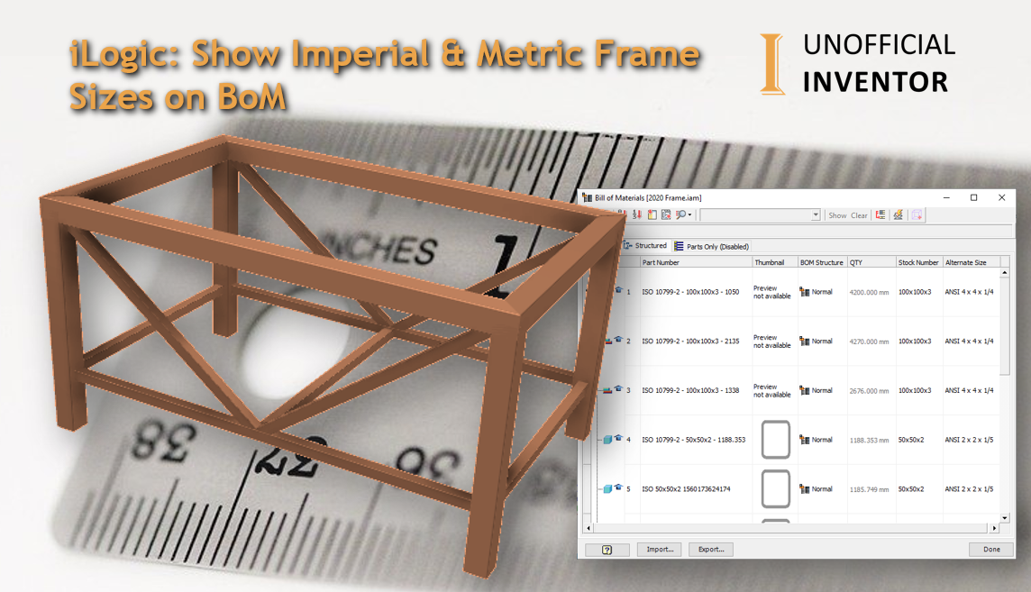 Show Imperial & Metric Frame Sizes on BoM – Clint Brown