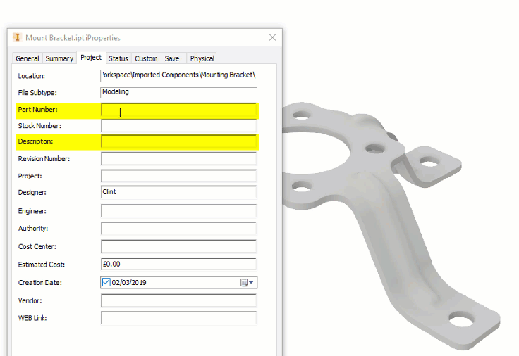 Inventor iProperty Helper – Clint Brown