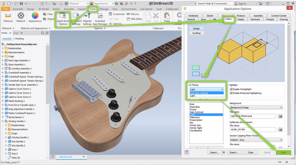 How to Enable Dark Mode – Inventor 2021 – Clint Brown