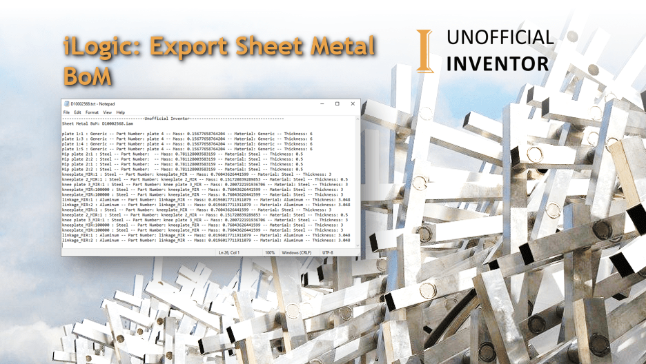 iLogic: Export Sheet Metal BoM – Clint Brown