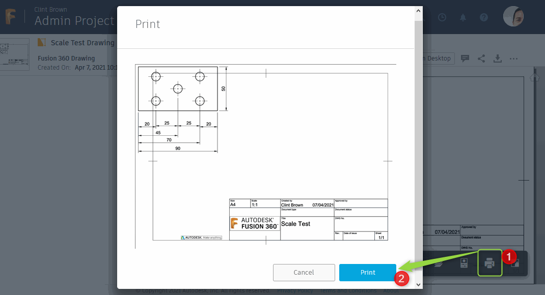 Printing Fusion 360 Drawings from the Web – Clint Brown